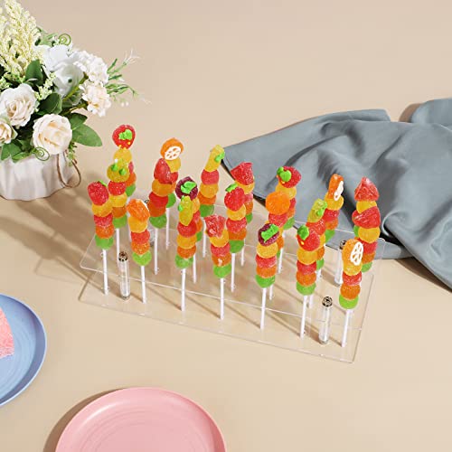 Cake Pop Stand, 21 Holes Lollipop Display Stand, Acrylic Clear Cake Pop Display Holder, Cakepopsical Stand for Weddings, Baby Showers, Birthday, Party