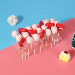 Cake Pop Stand, 21 Holes Lollipop Display Stand, Acrylic Clear Cake Pop Display Holder, Cakepopsical Stand for Weddings, Baby Showers, Birthday, Party