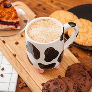 Cow Coffee Mug Stuff 15oz Ceramic Cup - Cow Utter Udder Coffee Mug - Cow Drinking Kitchen Cups - Weird Milk Cow Udder Shaped Coffee Mug with Udders for Women - Taza de Vaca Cow Items Lover Gifts