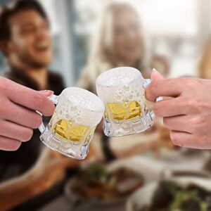 LiveBe Mini Plastic Beer Mug Shot Glasses with Handles for Party-2.16'' Tall-2 oz (set of 12)