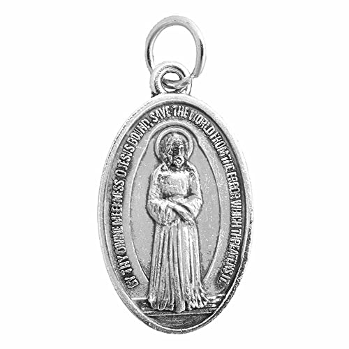 Our Lady of Tears Medal 10 Pack, Antique Silver Color