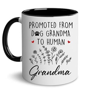 whidobe grandma gift mug, new baby reveal gift for grandma, grandma to be from daughter, baby pregnancy announcement gift, cute mug for women woman, new grandmother, mothers day cup future grandma