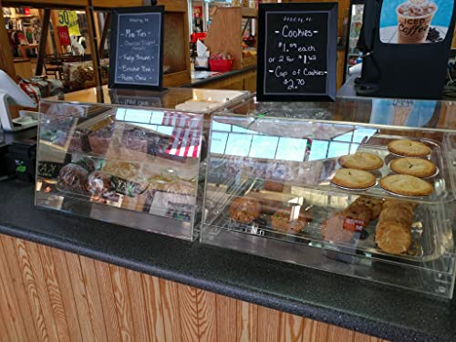 YBSVO 2 Tray Bakery Display Case with Front and Rear Doors - 21" x 17" x 12"