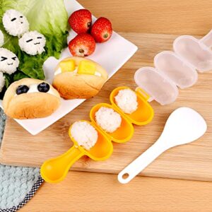 2pcs-Rice Ball Shaker,Rice Ball Molds, DIY Ball Shaped Kitchen Tools Shakers Food Decor for Kids DIY Lunch Maker Mould with a Mini Rice scoop