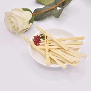 200 Pack Bamboo Cocktail Forks, 3.5 Inch Natural Bamboo Forks, Toothpicks for Appetizers for Party/Catering/Dessert/Fruit