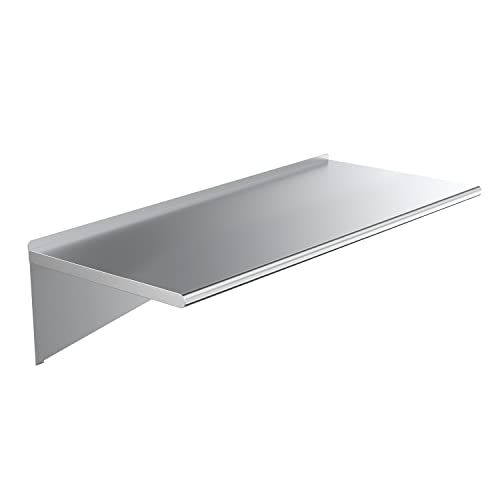 AmGood 24" X 60" Stainless Steel Wall Shelf | Metal Shelving | Garage, Laundry, Storage, Utility Room | Restaurant, Commercial Kitchen | NSF