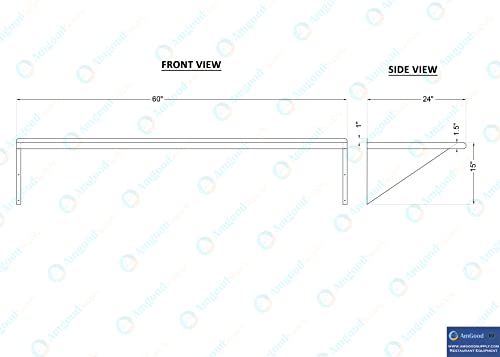 AmGood 24" X 60" Stainless Steel Wall Shelf | Metal Shelving | Garage, Laundry, Storage, Utility Room | Restaurant, Commercial Kitchen | NSF