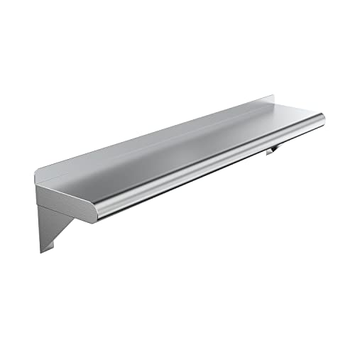 AmGood 8" X 30" Stainless Steel Wall Shelf | Metal Shelving | Garage, Laundry, Storage, Utility Room | Restaurant, Commercial Kitchen | NSF