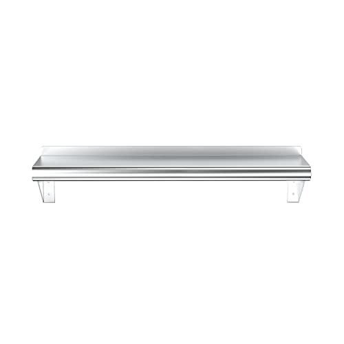 AmGood 8" X 30" Stainless Steel Wall Shelf | Metal Shelving | Garage, Laundry, Storage, Utility Room | Restaurant, Commercial Kitchen | NSF