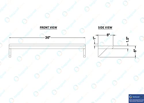 AmGood 8" X 36" Stainless Steel Wall Shelf | Metal Shelving | Garage, Laundry, Storage, Utility Room | Restaurant, Commercial Kitchen | NSF