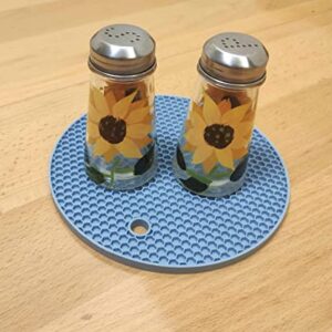 Ritadeshop Hand Painted Salt and Pepper Shaker Set with S and P Stainless Lids (2, Sunflowers)