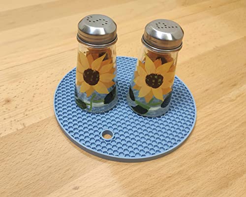 Ritadeshop Hand Painted Salt and Pepper Shaker Set with S and P Stainless Lids (2, Sunflowers)