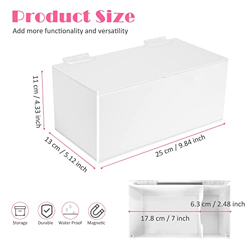 ChengFu Acrylic Magnetic Sanitary Napkin Storage Container, Pad Holder for Period, Pad Holder for Women Bathroom, Pad and Tampon Holder for Bathroom, Sanitary Napkin Dispenser, White