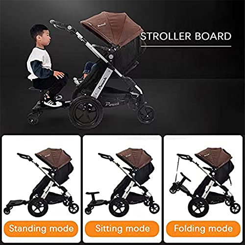 Universal Stroller Board with Removable Seat- 2-in-1 Sit and Stand Baby Stroller Rider Board Stable Stroller Glider Board Stroller Ride Board Fit for Most Brands' Stroller