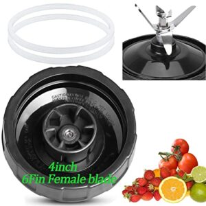 [upgrade] 6-fins female ninja blender blade replacement parts compatible with auto iq blenders. [4inch female fins only]