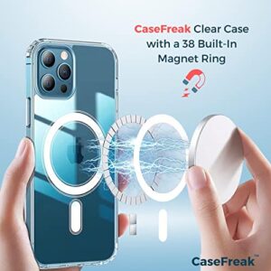 CASEFREAK Clear Case for iPhone 11 Pro with Magnetic Ring, Compatible with Mag-Safe Accessories, Slim Fit Anti-Yellowing Protective Case for iPhone 11 Pro (5.8" Screen)