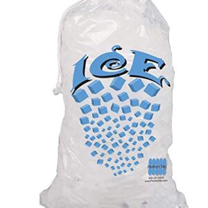 Electactic Ice Maker, Commercial Ice Machine,100Lbs/Day, Stainless Steel Ice Machine with 48 Lbs Capacity, Includes Scoop & Perfectware - PW Icebags-DS-100ct 10lb with Drawstring-100ct