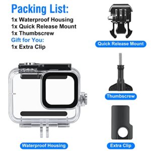 Kacebela Waterproof Case for GoPro Hero 11/10/9 Black, 60M Underwater Dive Protective Housing Shell with Bracket Accessories