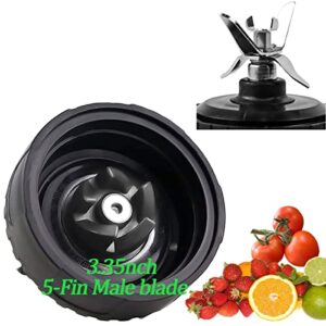 [upgrade] 5 fins blender blade compatible with ninja blender qb3000 qb3000ssw-30 qb3000qr-30 qb3001ss-30 qb3000qbk qb3004 qb3005