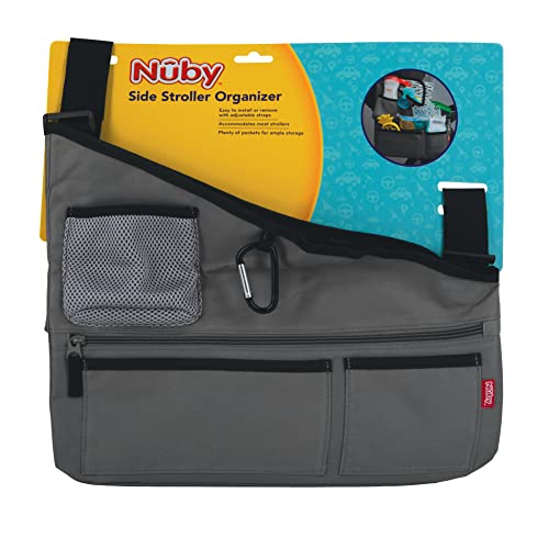 Nuby Fabric Side Stroller Organizer: Keeps Essentials Organized Gray