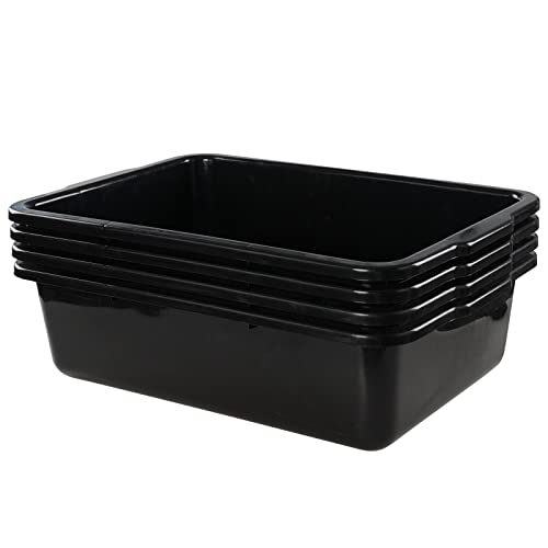 AnnkkyUS 32 Liter Commercial Bus Tubs, Black Large Utility Bus Box Set of 4