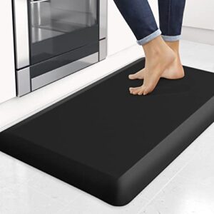 4/5 inch thick mat anti fatigue rugs kitchen decor non-slip, stain resistant, waterproof desk mat for office, workshop, black, 17'' x 28''