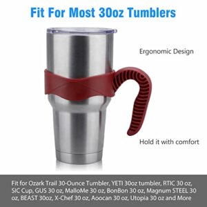 BRAVECOW Handle for YETI Cup 30 oz Tumblers Coffee Cup Replacement Handle Anti Slip Travel Mug Grip Cup Holder (2PCS Black)