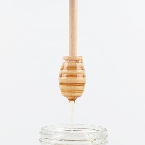 DESIOLE Wooden Honey Mixing Stirrer, 2Pcs 6 Inch Honey Dipper Sticks Honey Spoon