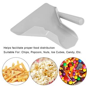 French Fry Scooper, Chip Popcorn Bagger, Ice Candy Snacks Desserts Scooper, Commercial French Fry Bagger with Right Handle for Popcorn Chips Ice Cubes Candy Desserts, Gray