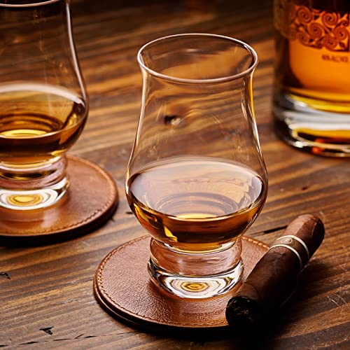 Whiskey glasses Set of 2 - Clear Shot Glasses Bar Set Kiddush Cup, DOF Rocks Glasses Gift Set - Brandy Snifter Whisky Glass for Liquor, Scotch, Bourbon, Tequila, Gin, Tonic, Cognac, Vodka, Cocktail