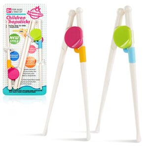 Kidsfantasy 4 Pairs Kid Chopsticks, Training Chopsticks Set Learning Chopstick Detachable for Beginners Children Dishwasher Safe