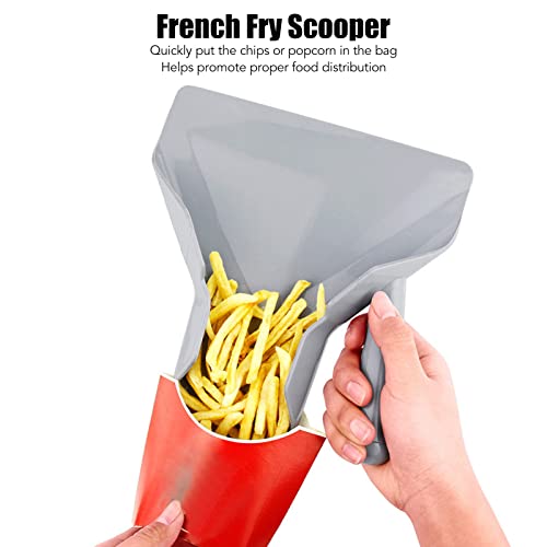 French Fry Scoop, Heat Resistant Popcorn Scoop with Dual Handles Commercial Fry Bagger Scooper Lightweight Food French Fries Shovel, Easy Fill for Bags Boxes for Popcorn Nuts Ice Candy French Fries