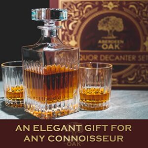 Whiskey Decanter Set With Glasses and Bar Accessories - Birthday Gifts For Men And Women, Groomsmen Gifts, Wedding Gifts For Couple, Bar Decor, Or Man Cave Decor, Whisky Decanter & Glass Set