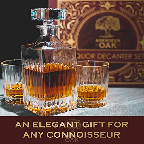 Whiskey Decanter Set With Glasses and Bar Accessories - Birthday Gifts For Men And Women, Groomsmen Gifts, Wedding Gifts For Couple, Bar Decor, Or Man Cave Decor, Whisky Decanter & Glass Set