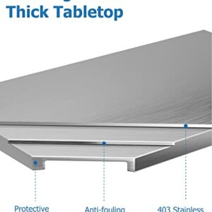 RIEDHOFF Stainless Steel Work Table 24" x 24" with Undershelf, [NSF Certified][Heavy Duty] Commercial Kitchen Prep Table for Home, Restaurant, Hotel