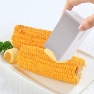 Corn Cob Butter Spreader, Corn Cob Butter Holder with Built-in Cover(Set of 2)