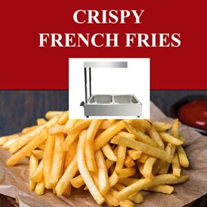 Infrared French Fry Warmer Overhead Heat Lamp Fry Warming Station with (2) Food Pan (DH-312)