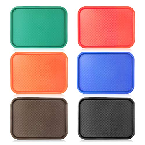 New Star Foodservice 6-Piece Fast Food Tray, 12 by 16-Inch, Assorted Colors