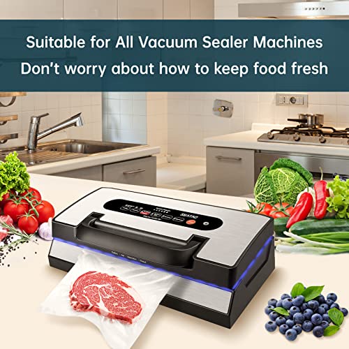 SEATAO 8” X 12”300 Count Vacuum Sealer Bags，precut Pint, Ideal for Food Saver, Bpa Free, Commercial Grade, Great for Storage, Meal Prep and Sous Vide