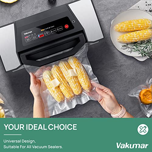 Vakumar Vacuum Sealer Bags 300 Pint 8 x 12 Inch Rolls for Food , Seal a Meal, Commercial Grade, BPA Free, Commercial Grade, Great for Storage, Meal prep and Sous Vide