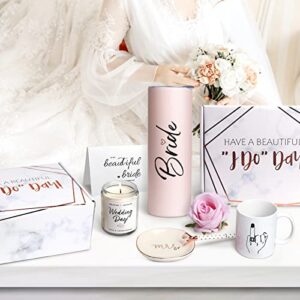 Bride To Be Gifts Box, Bridal Shower, Bachelorette Gifts For Bride, Engagement Gifts For Her, Wedding Gifts For Bride, Bachelor Party Gifts, Stainless Steel Tumbler Cup, Mug, Scented Candle - (Pink)