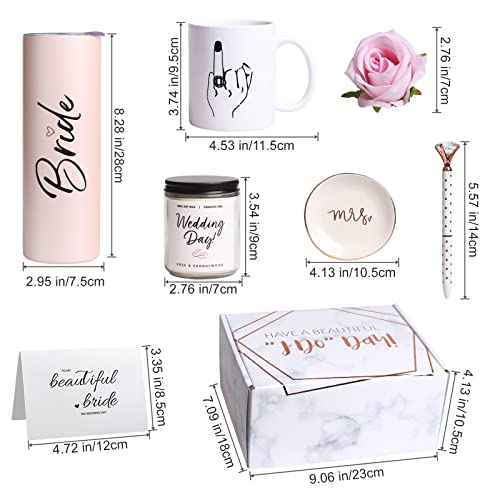 Bride To Be Gifts Box, Bridal Shower, Bachelorette Gifts For Bride, Engagement Gifts For Her, Wedding Gifts For Bride, Bachelor Party Gifts, Stainless Steel Tumbler Cup, Mug, Scented Candle - (Pink)