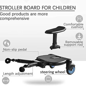 Universal Stroller Board with Detachable Seat,Stroller Glider Board Suitable for Most Brands of Strollers, Holds Children Up to 55lbs (Blue)