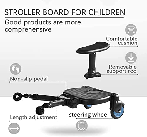 Universal Stroller Board with Detachable Seat,Stroller Glider Board Suitable for Most Brands of Strollers, Holds Children Up to 55lbs (Blue)