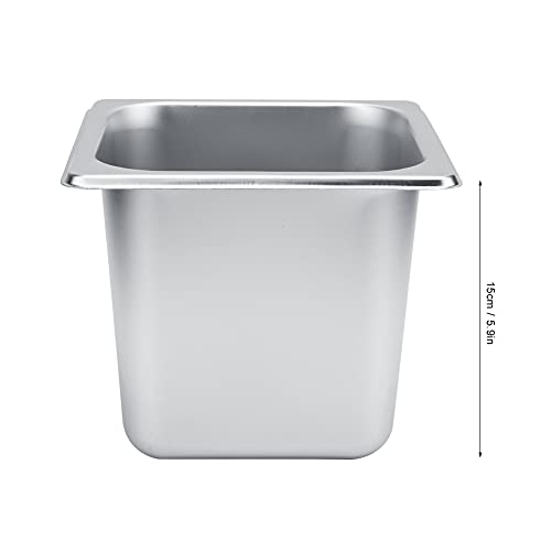 Steam Pan,Steamer Table Chafer Pan,2.2L Square Food Bowl Buffet Basin Plate Stainless Steel Food Container for Buffet, Catering,15cm Height