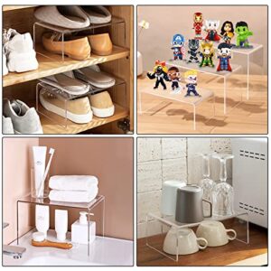 ADISEN Acrylic Risers for Display, Clear Acrylic Riser Display Stands, 8 Pcs Acrylic Display Risers for Show Funko Pop Figures, Cupcake, Jewelry, Candle, Toys, Perfume and More