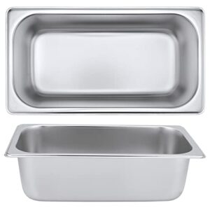 HEIHAK 6 Pack 1/3 Size 4" Deep Steam Table Pan, Stainless Steel Anti-Jam Steam Table Hotel Pan for Restaurant Family Events Personal Catering Use, 12.8 x 6.88 x 4 Inch