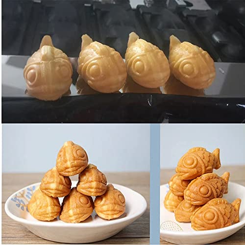 Commercial 12pcs mini Fish Shape Waffle Snack Making Machine Korean Japanese Taiyaki Electric Waffle Maker (control knob, 110v)