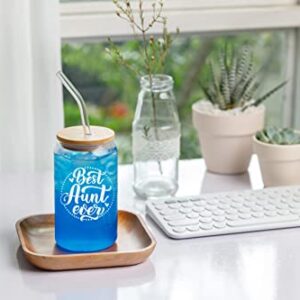 NewEleven Aunt Gifts - Gifts For Aunt From Niece, Nephew - Birthday Gifts For Aunt, New Aunt, Auntie - Best Gifts For Aunt, Auntie, Aunt Announcement, Promoted To Aunt - 16 Oz Coffee Glass