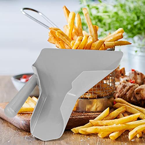 Commercial French Fries Shovel Handle Fry Bagger Scoop Chips Scoop with Right Handle Popcorn Scooper and Dredge Bundle Food Spatula Kitchen Utensils